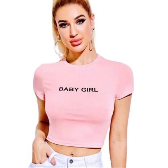 SHEIN | Tops | Lnwt Pastel Pink Baby Girl Crop Top Tee S | Poshmark